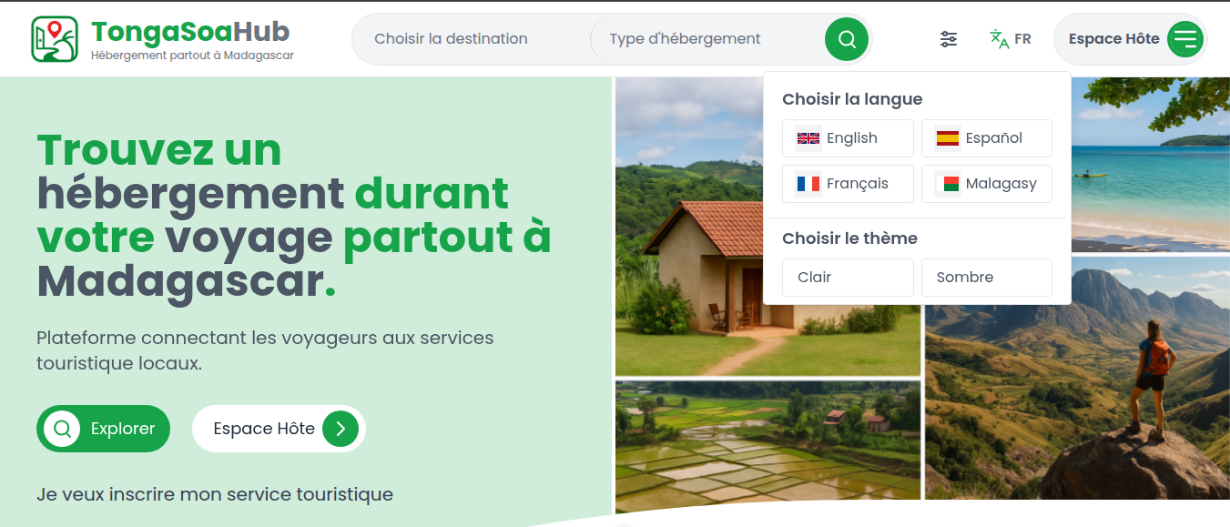 Trouvez un hébergement partout à Madagascar 2026 | tongasoa-hub